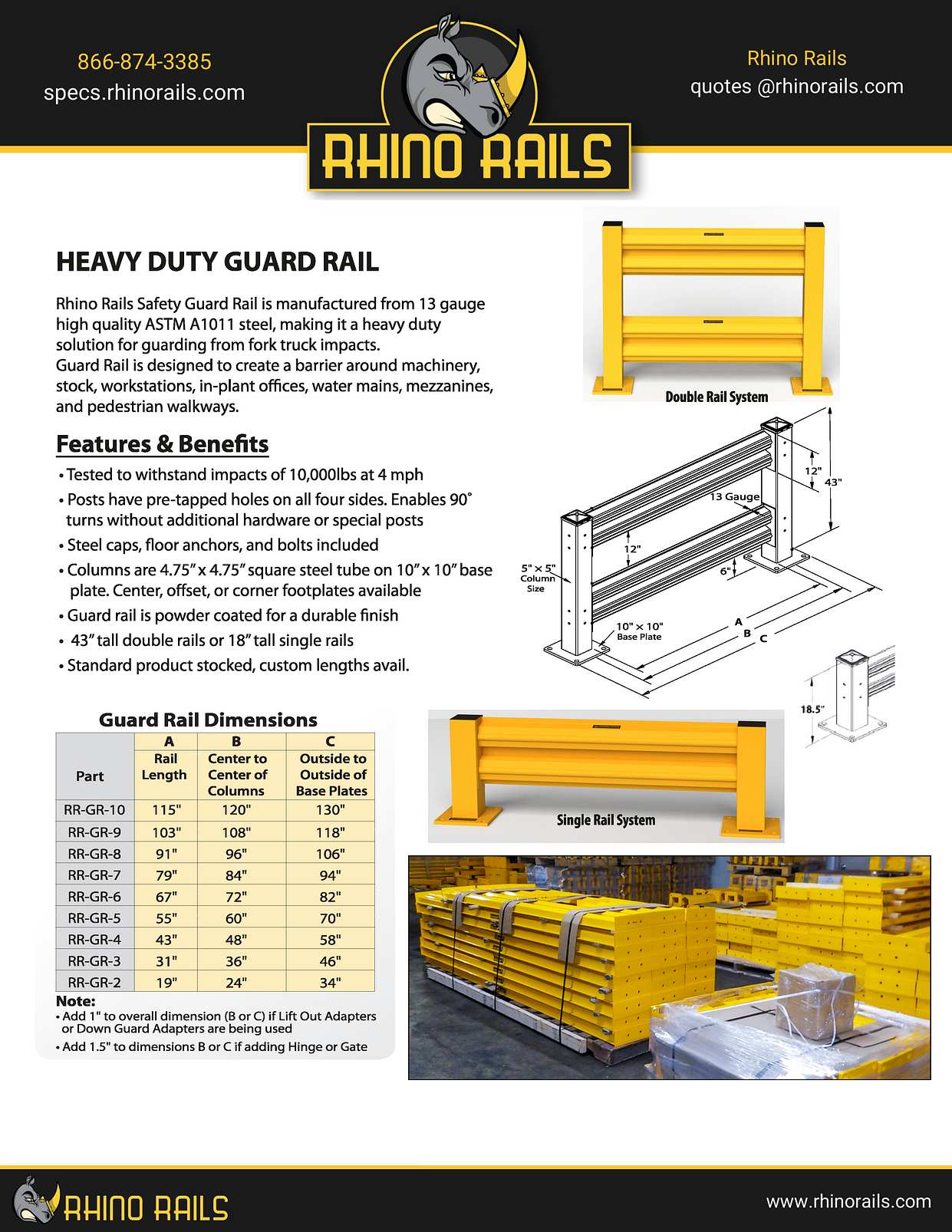 Guardrail Product Information Sheet — Rhino Rails