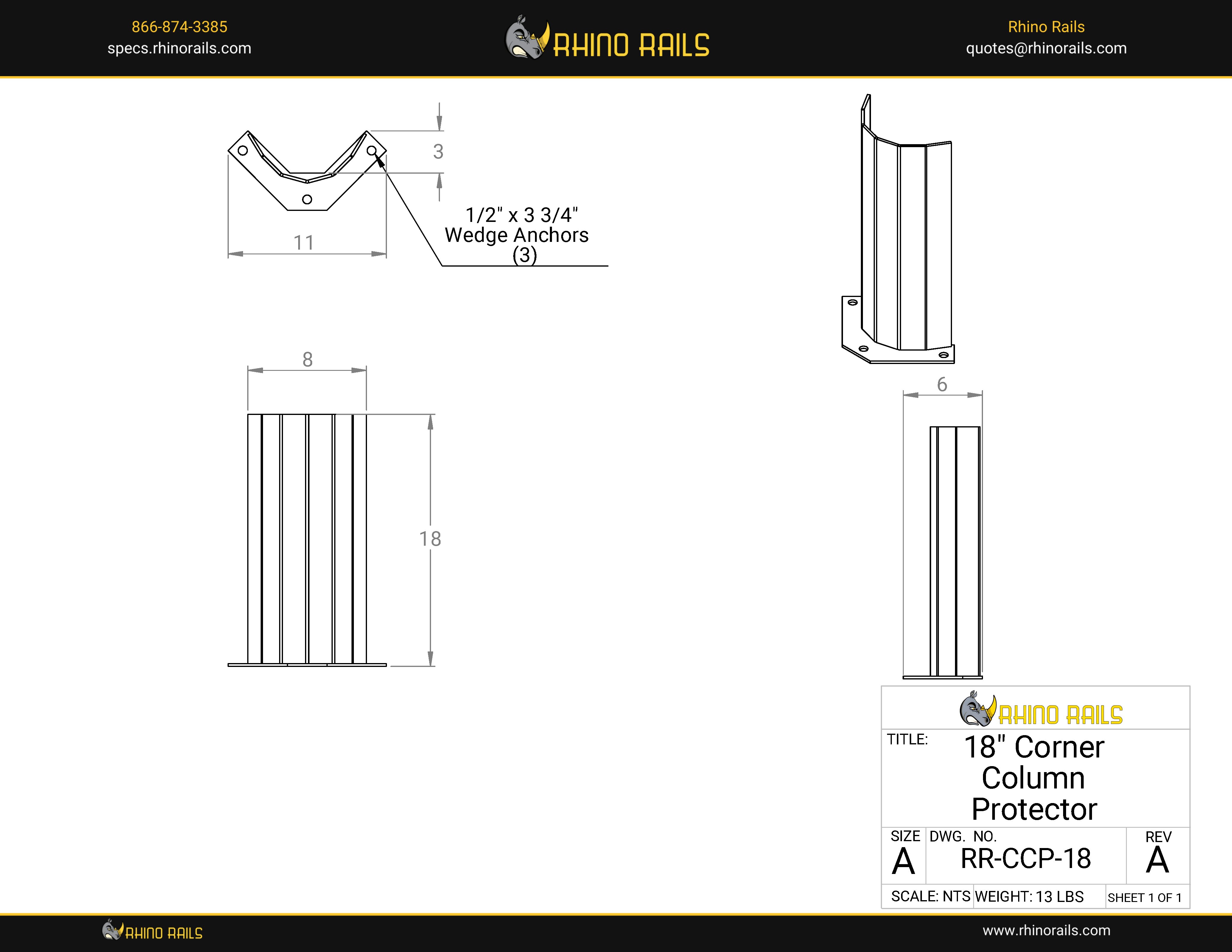 RR-CCP18 Specifications & Install Guide | Rhino Rails