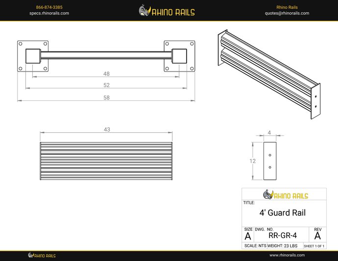 RR-GR-4 - Product Detail Drawing — Rhino Rails