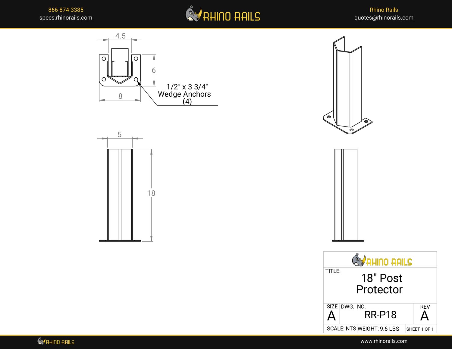 RR-P18 - Product Detail Drawing — Rhino Rails