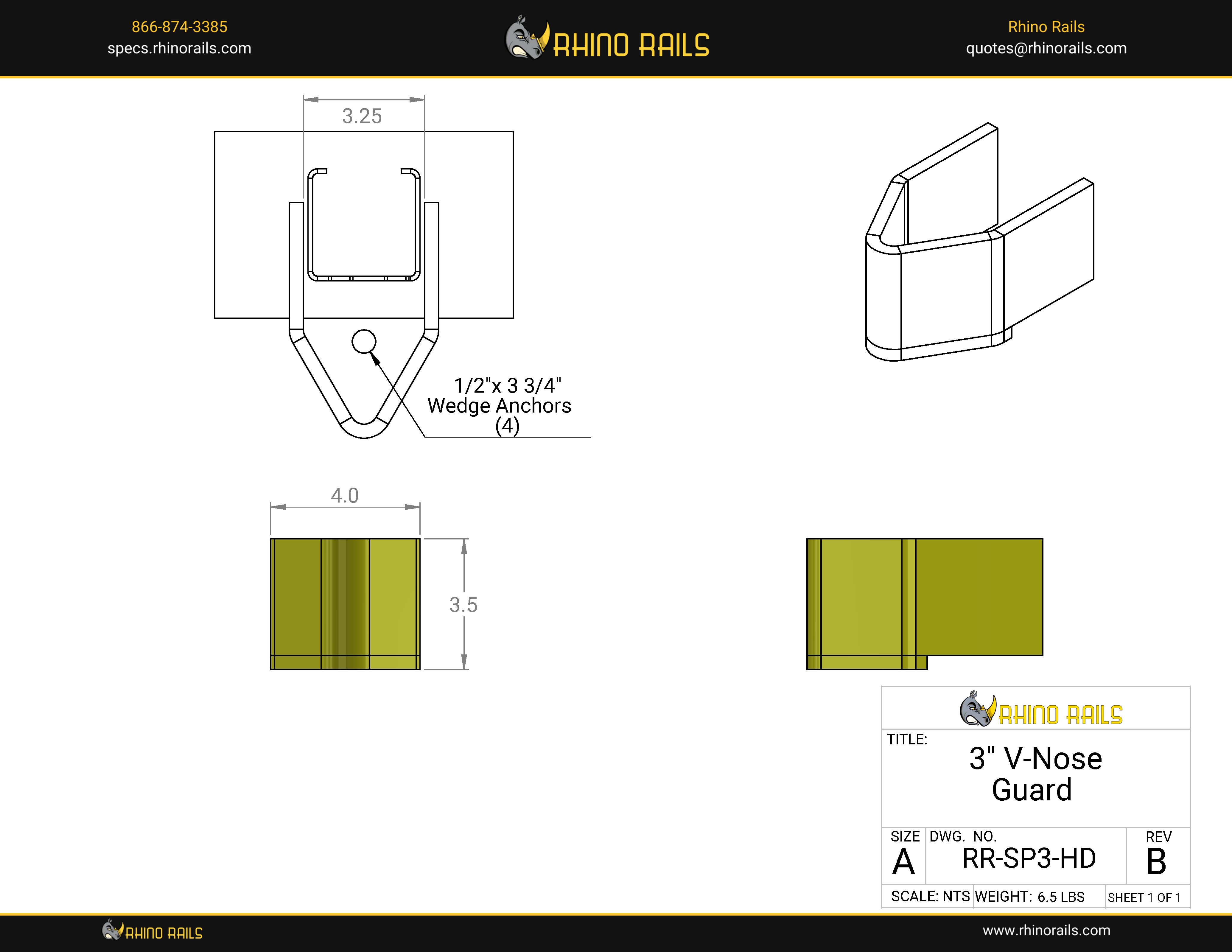 RR-SP3-HD Specs & Installation Guide - Rhino Rails
