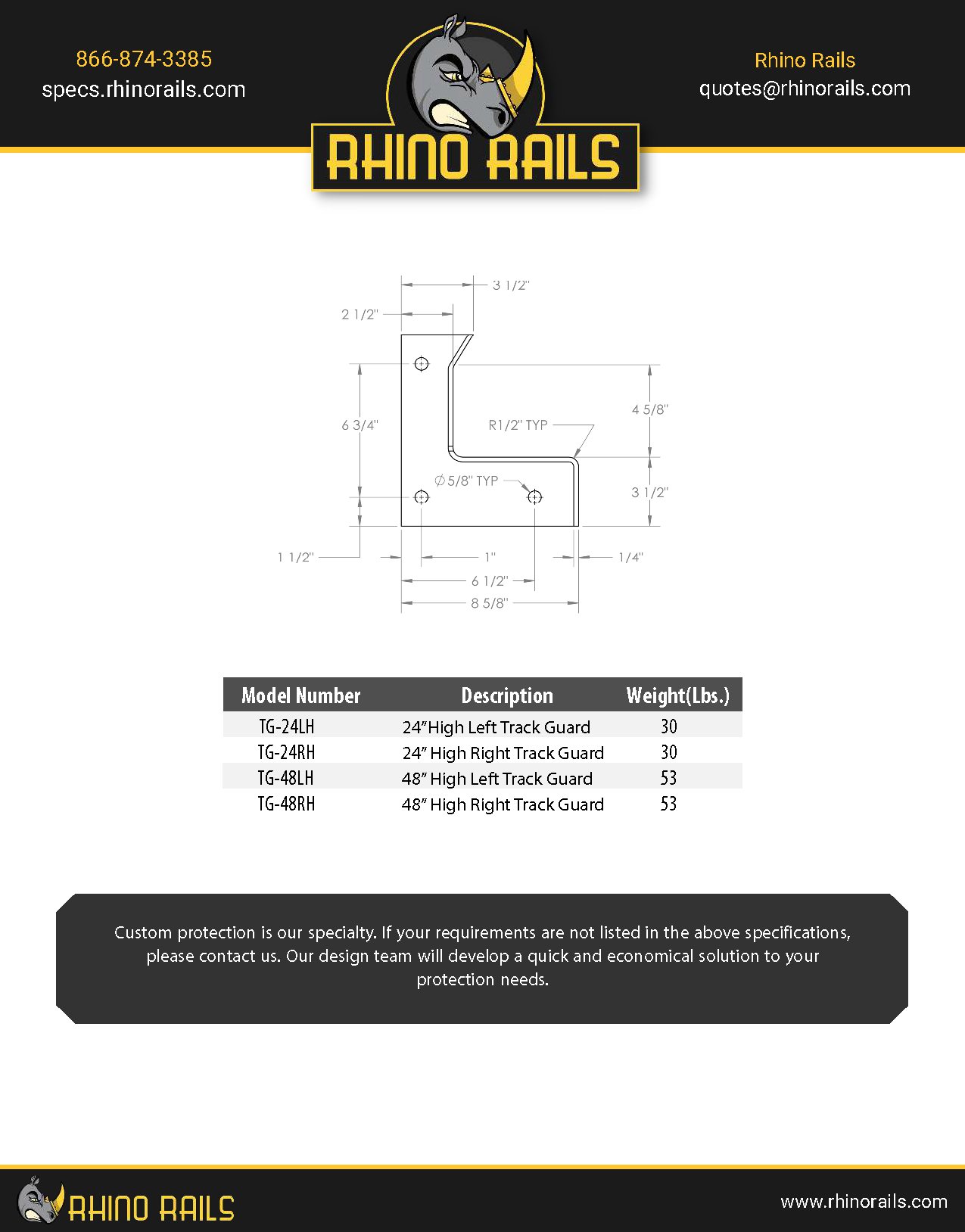 Track Guard Specs & Installation Guide | Rhino Rails