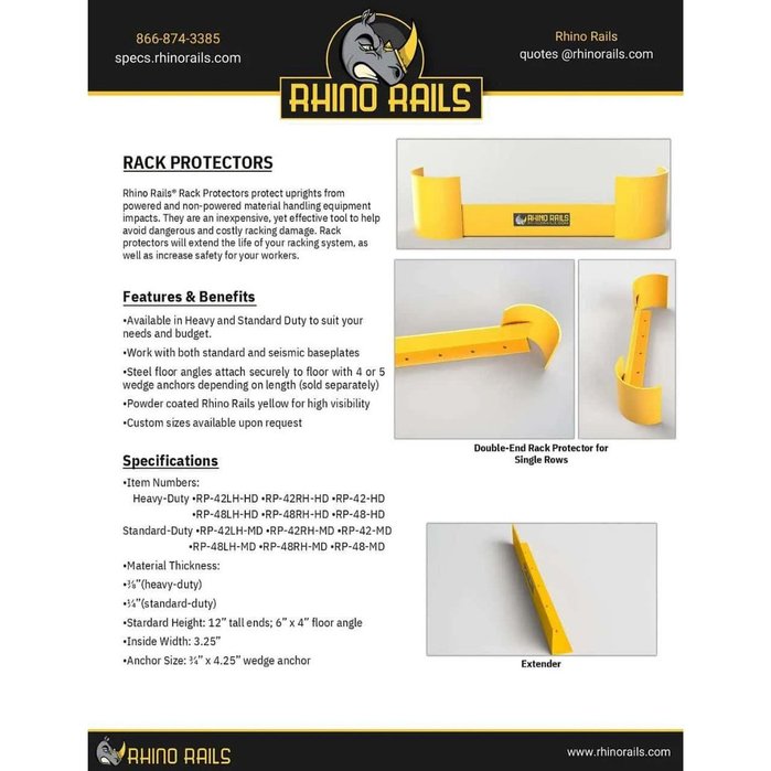 Buy RR-RP End of Row Rack Guard | Rhino Rails Secure