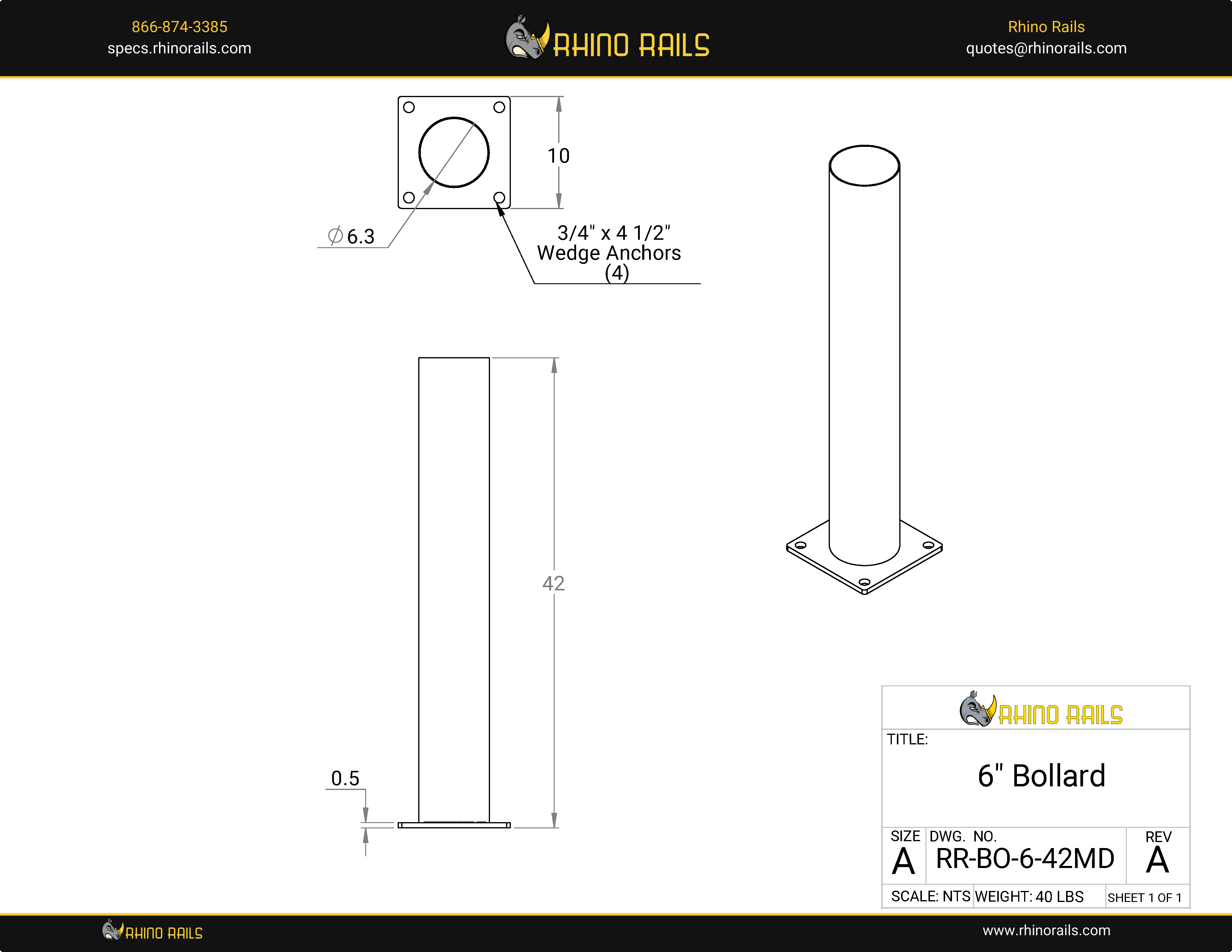 Comprehensive Bollard Specifications — Rhino Rails